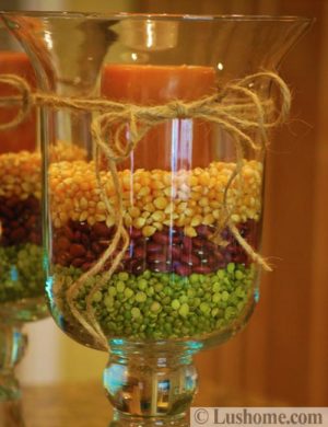 Thanksgiving Table Centerpieces Designed with Corn, Fall Decorating Ideas