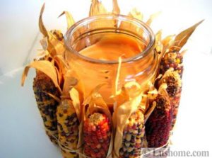 Thanksgiving Table Centerpieces Designed with Corn, Fall Decorating Ideas