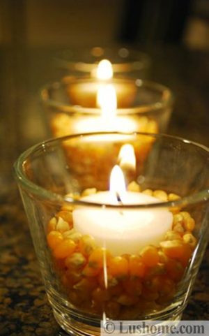 Thanksgiving Table Centerpieces Designed with Corn, Fall Decorating Ideas