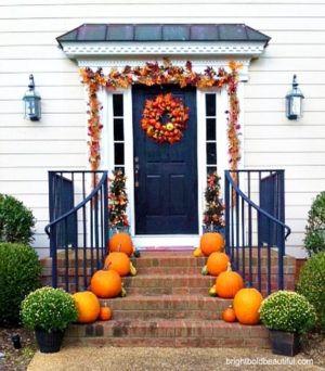 Fall Decorating Ideas for Your Front Door, Steps, Outdoor Landing