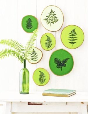 Modern Wall Decoration with Wood Slices