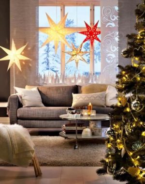 Star Power of Christmas Lights to Brighten Up Window Decorating