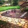Wood Slices in Modern Yard Landscaping, Ideas for Garden Path Design