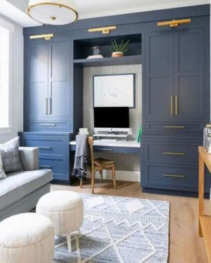 50 Home Office Designs with Kitchen Cabinets and Shelves, Modern ...