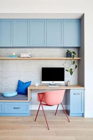 50 Home Office Designs with Kitchen Cabinets and Shelves, Modern ...