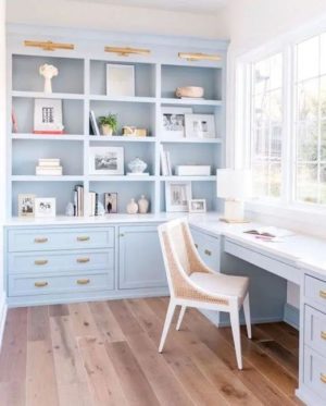 50 Home Office Designs with Kitchen Cabinets and Shelves, Modern ...