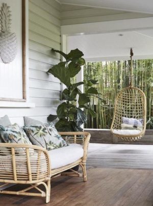 Green Leaf Patterns and Houseplants, Modern Interior Trends in Decorating