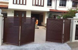 Contemporary Driveway Gates Featuring Geometric Patterns, Modern Metal ...