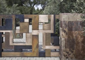 Contemporary Driveway Gates Featuring Geometric Patterns, Modern Metal ...