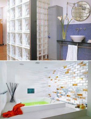 Modern Bathroom Design Trends, Contemporary Glass Block Walls