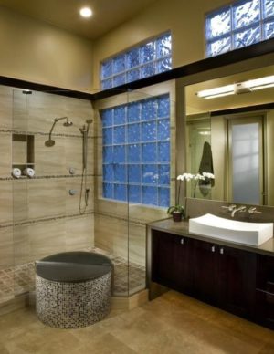 Modern Bathroom Design Trends, Contemporary Glass Block Walls