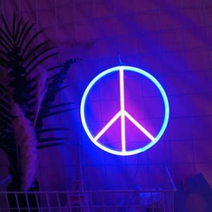 Peace Symbol Lamps, Meaningful Neon Lighting Ideas for Modern Interior ...