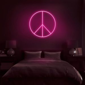 Peace Symbol Lamps, Meaningful Neon Lighting Ideas for Modern Interior ...