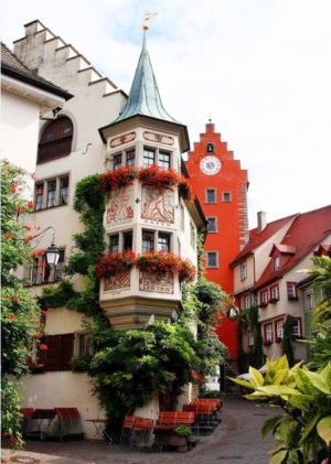 Window Boxes and Balcony Decorating with Flowers, Blooming German Houses