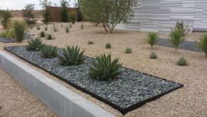 Yard Landscaping with Black Rocks, Popular Stone Types for Modern ...