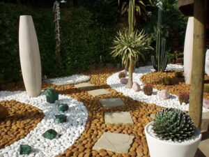 White Rocks in Yard Landscaping, Creative and Contemporary Design Ideas