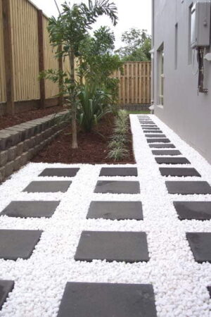 White Rocks in Yard Landscaping, Creative and Contemporary Design Ideas