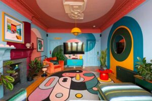 Colorful Interior Design Blending Bright Hues with Creative Painting ...