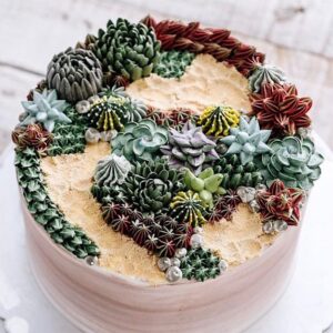 Desert Inspired Cake Decoration Ideas, Beautiful Edible Cacti Designs