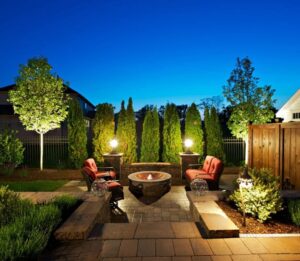 Yard Landscaping with Beautiful Outdoor Lights, Lighting Design Ideas