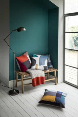 Color Blocking with Modern Home Furnishings and Bright Wall Painting Ideas