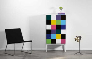 Color Blocking with Modern Home Furnishings and Bright Wall Painting Ideas