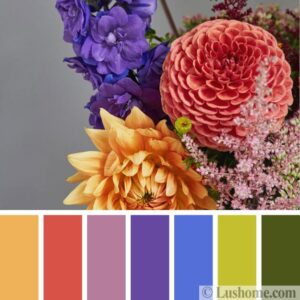 Harvest Color Palette Inspired by Fall Leaves, Autumn Flowers, Seasonal ...