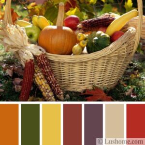 Harvest Color Palette Inspired by Fall Leaves, Autumn Flowers, Seasonal ...