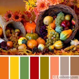 Harvest Color Palette Inspired by Fall Leaves, Autumn Flowers, Seasonal ...