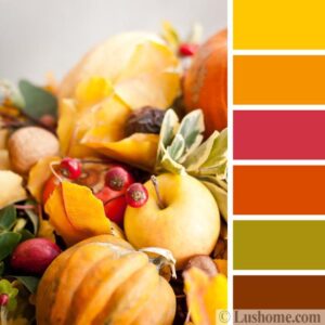 Harvest Color Palette Inspired by Fall Leaves, Autumn Flowers, Seasonal ...