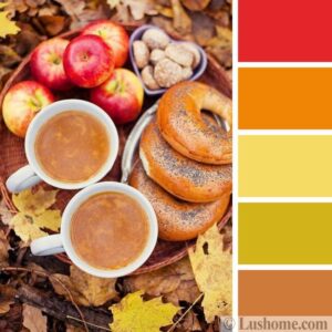 Harvest Color Palette Inspired by Fall Leaves, Autumn Flowers, Seasonal ...