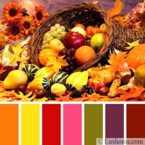 Harvest Color Palette Inspired by Fall Leaves, Autumn Flowers, Seasonal ...