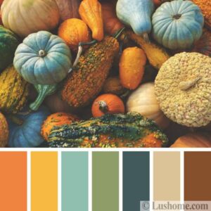 Harvest Color Palette Inspired by Fall Leaves, Autumn Flowers, Seasonal ...