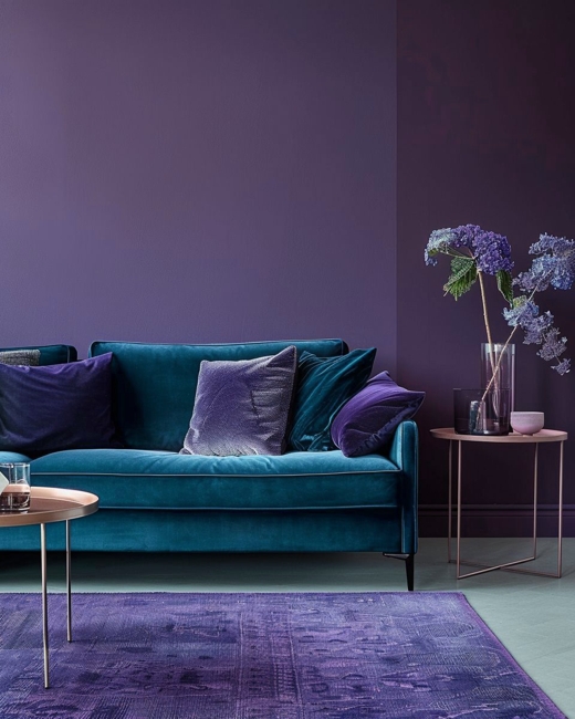 Rich Purple Color, Modern Interior Color Trends